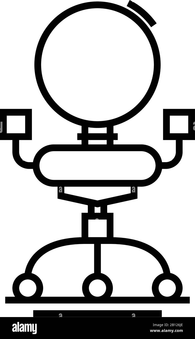 Cabinet chair line icon, concept sign, outline vector illustration ...