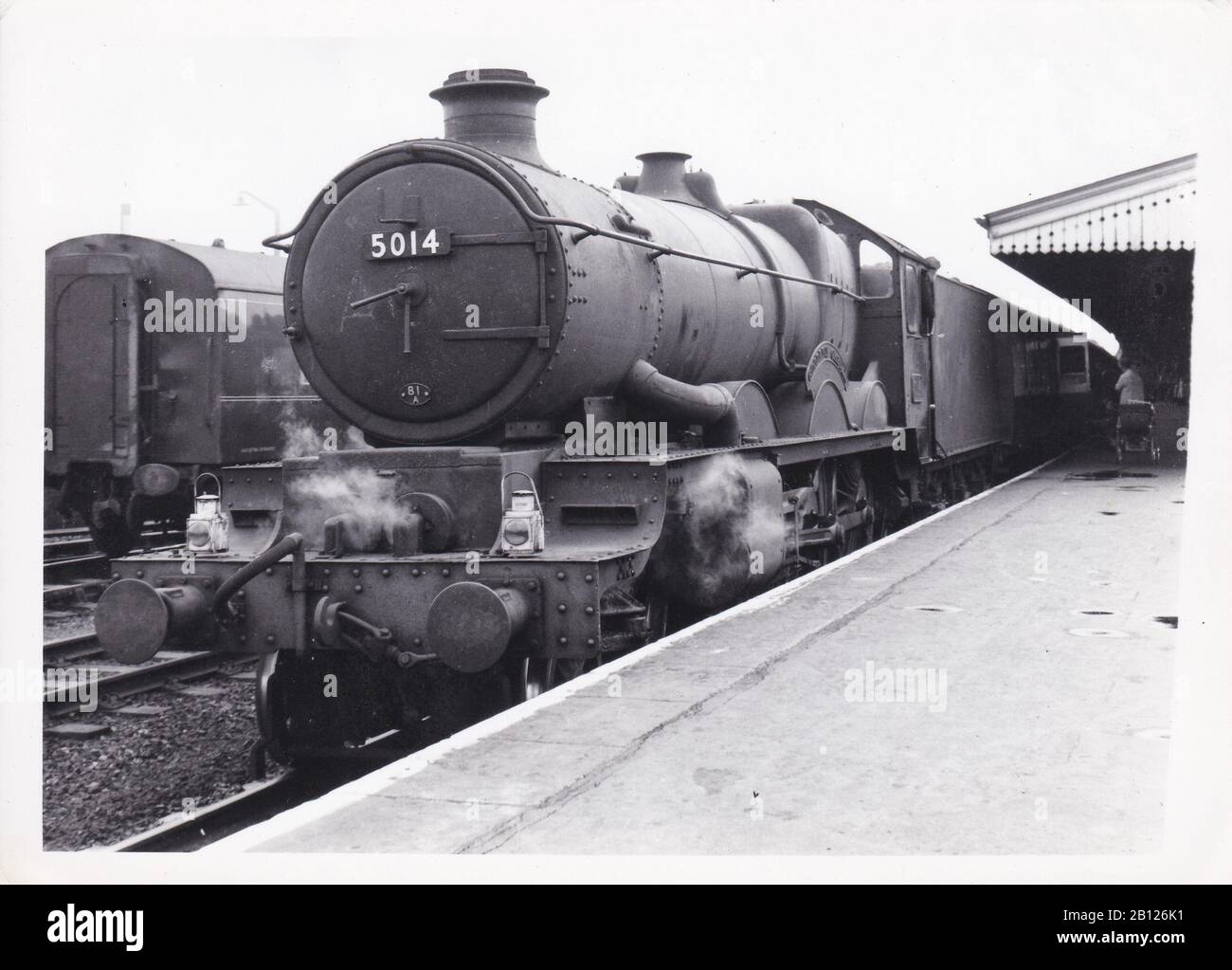 Vintage black and white photo of steam locomotive train - 5014 at ...