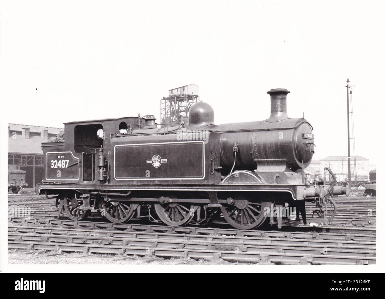Vintage black and white photo of steam locomotive train - S.R. EX L.B.S ...