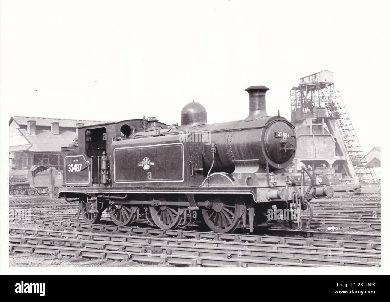 Vintage black and white photo of steam locomotive train - S.R. Ex L.B.S ...