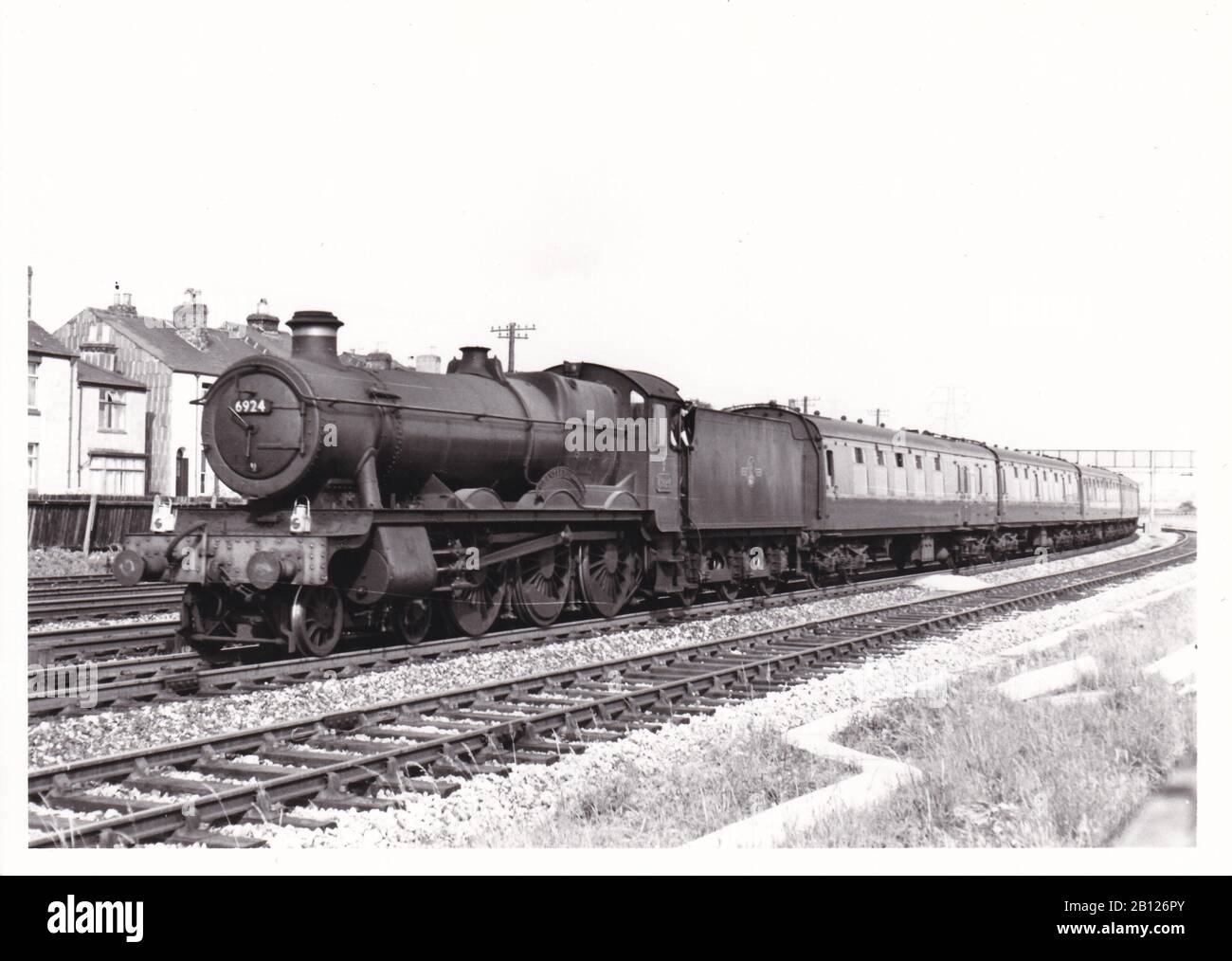 Vintage black and white photo of steam locomotive train - W.R. Hall ...