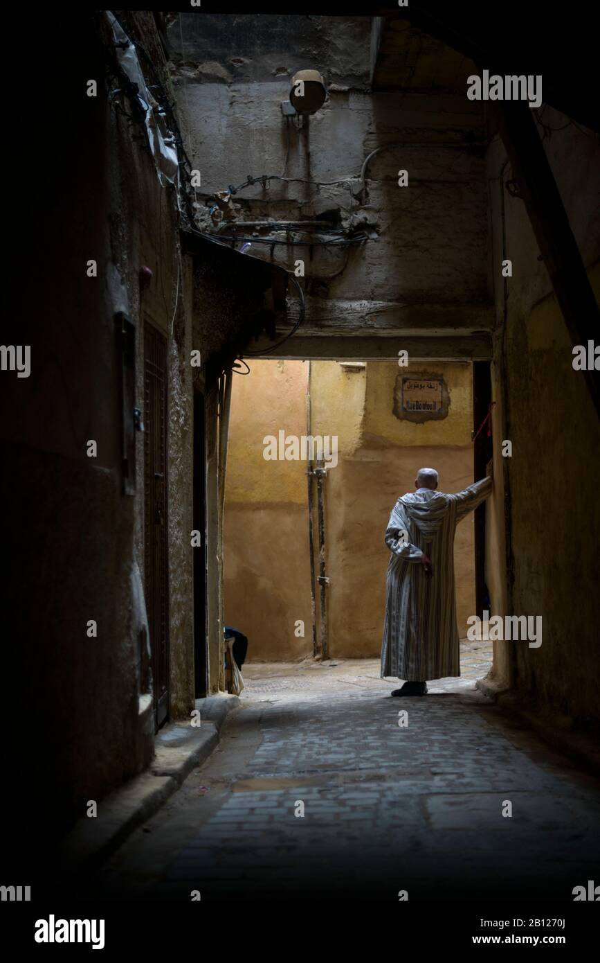 Streets and alleys of the Medina, Fes, Morocco Stock Photo - Alamy