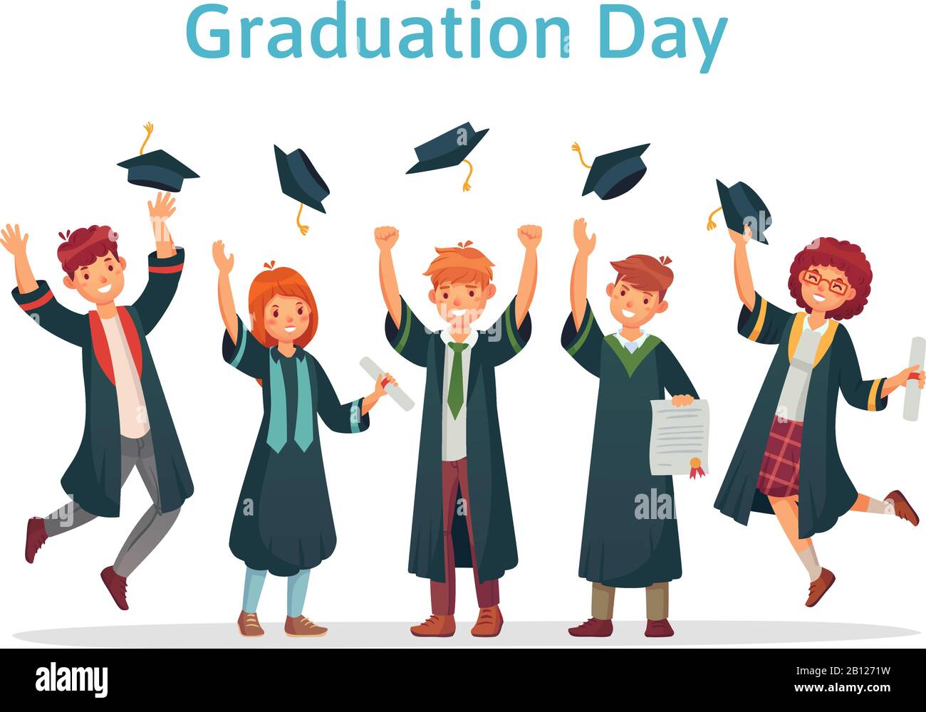 Girl graduating Stock Vector Images - Alamy