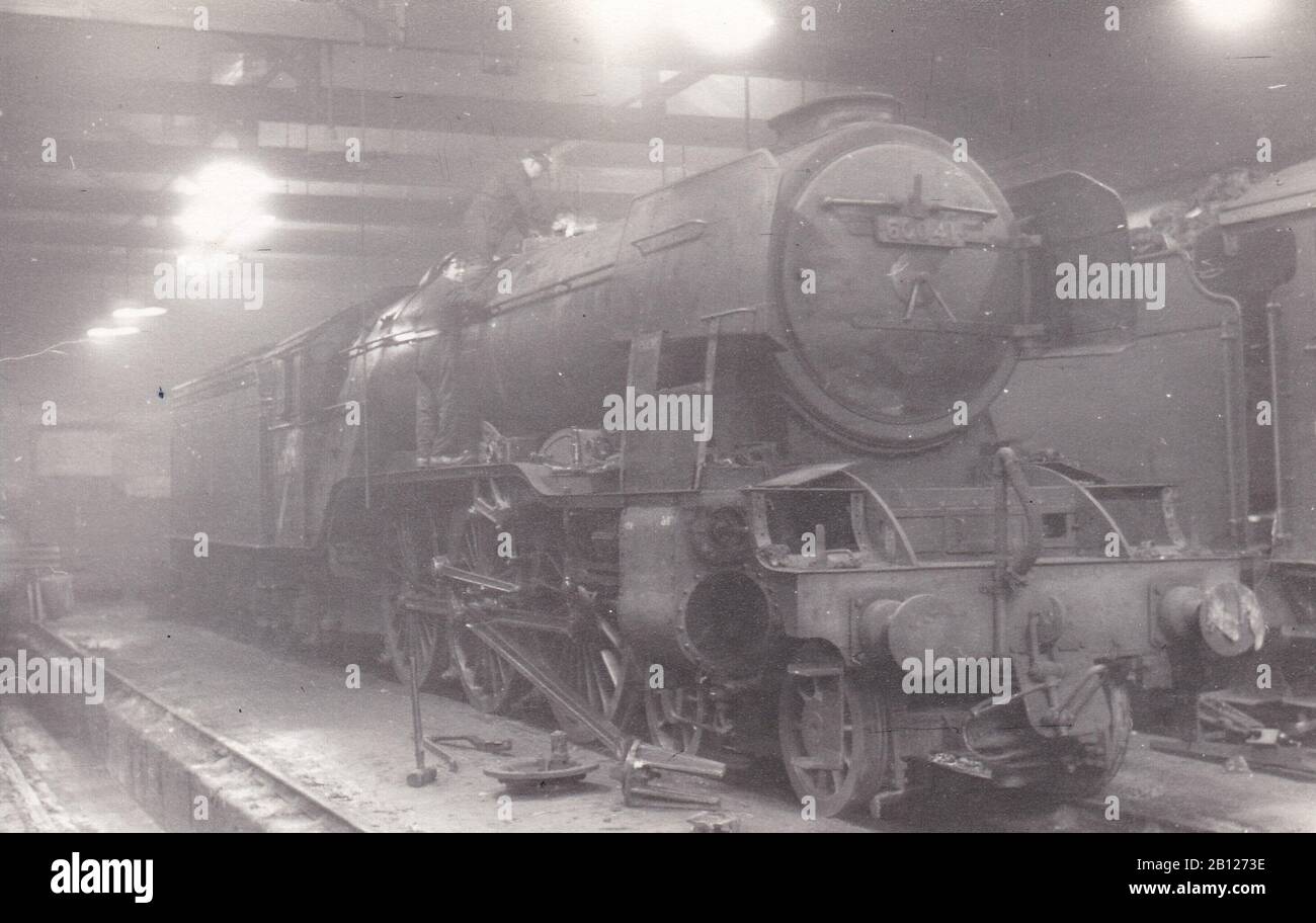 Vintage black and white photo of steam locomotive train - 60041 in ...