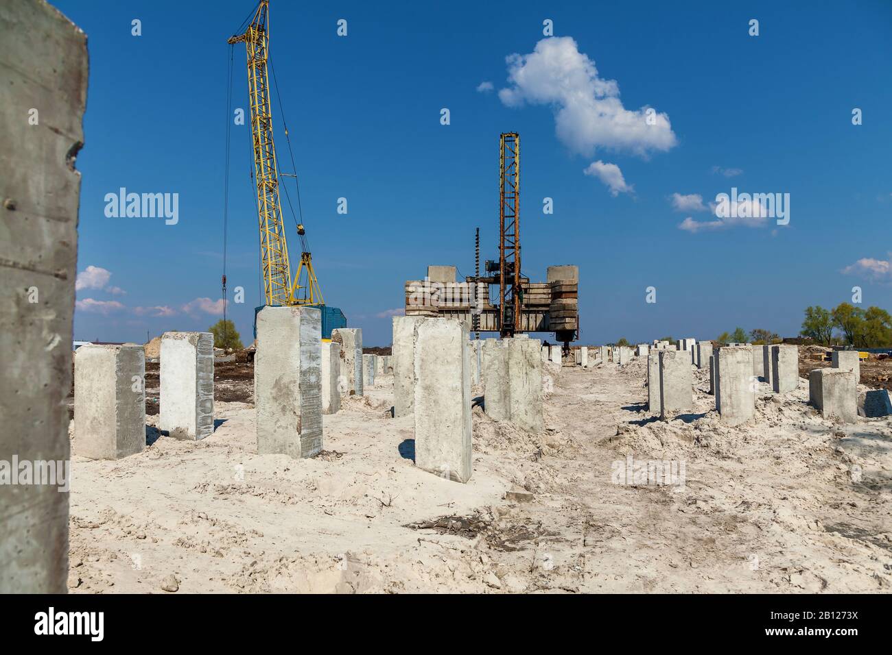 The creation of the base of the high-rise buildings using special ...