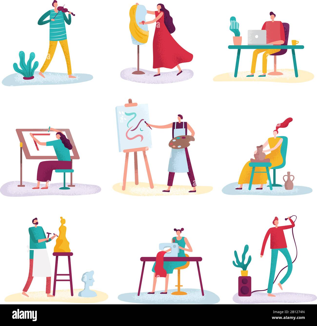 Creative profession artist. Artistic people art sculptor, artisan ...