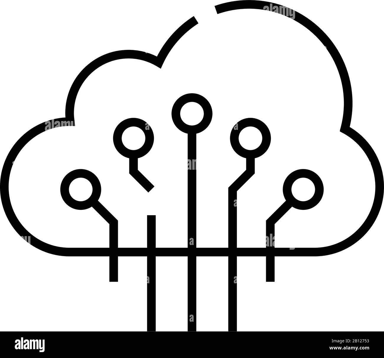 Cloud service line icon, concept sign, outline vector illustration, linear symbol Stock Vector ...