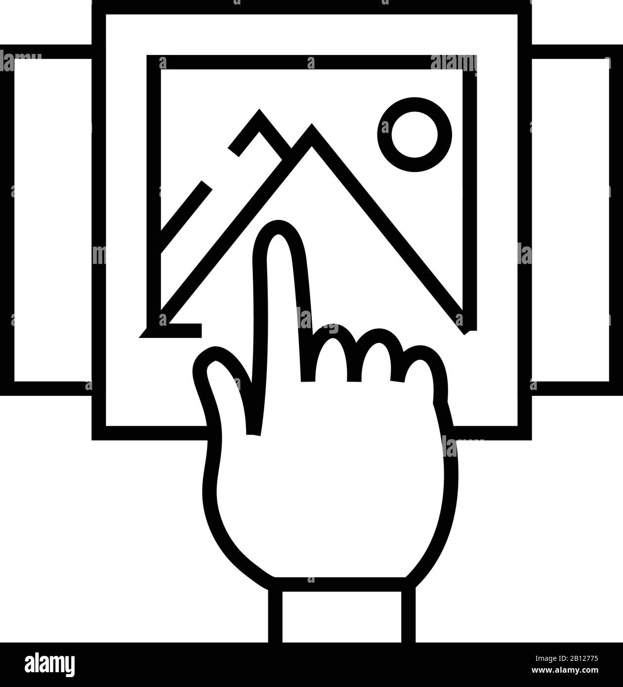 Choose gallery line icon, concept sign, outline vector illustration ...