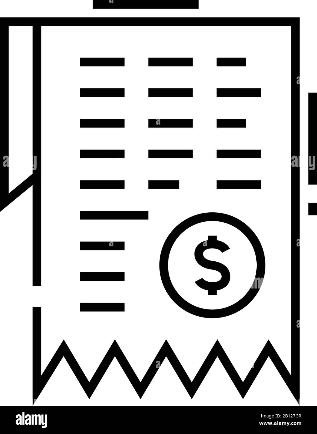 Business bill line icon, concept sign, outline vector illustration ...