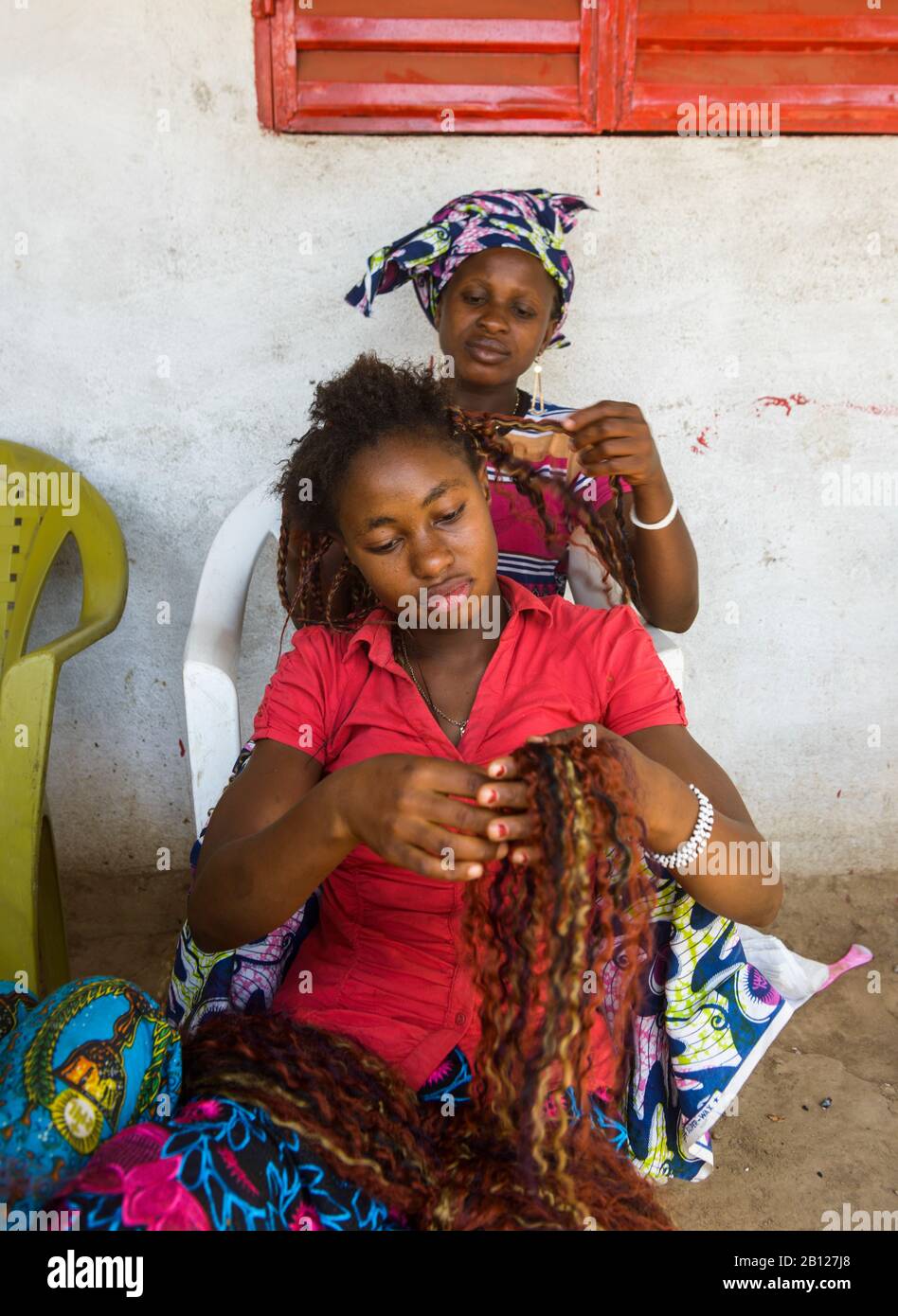 Typical african femaie hair dressing dabola guinea hi-res stock ...
