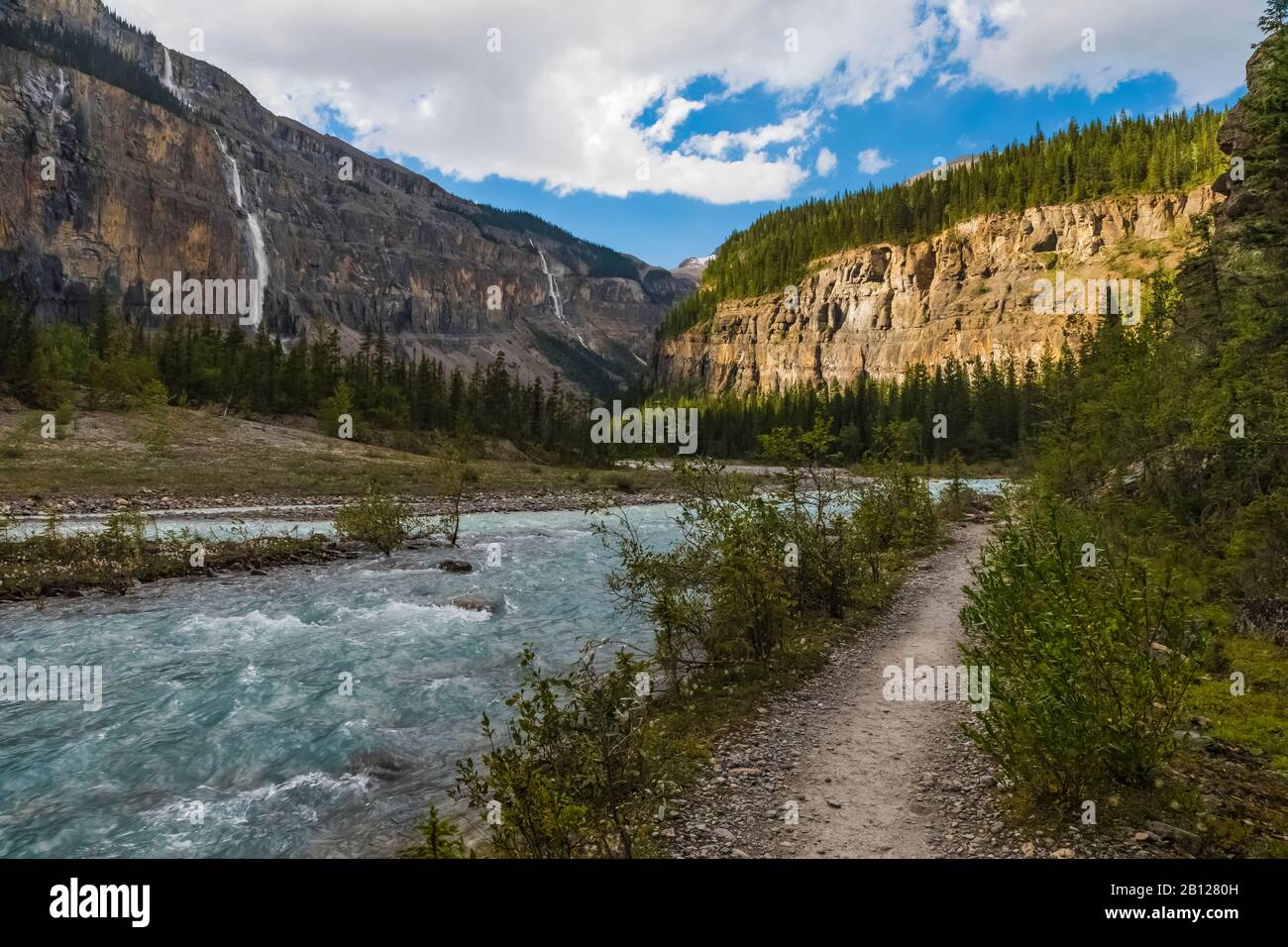 The Berg Lake Trail along the Robson River through the Valley of a ...