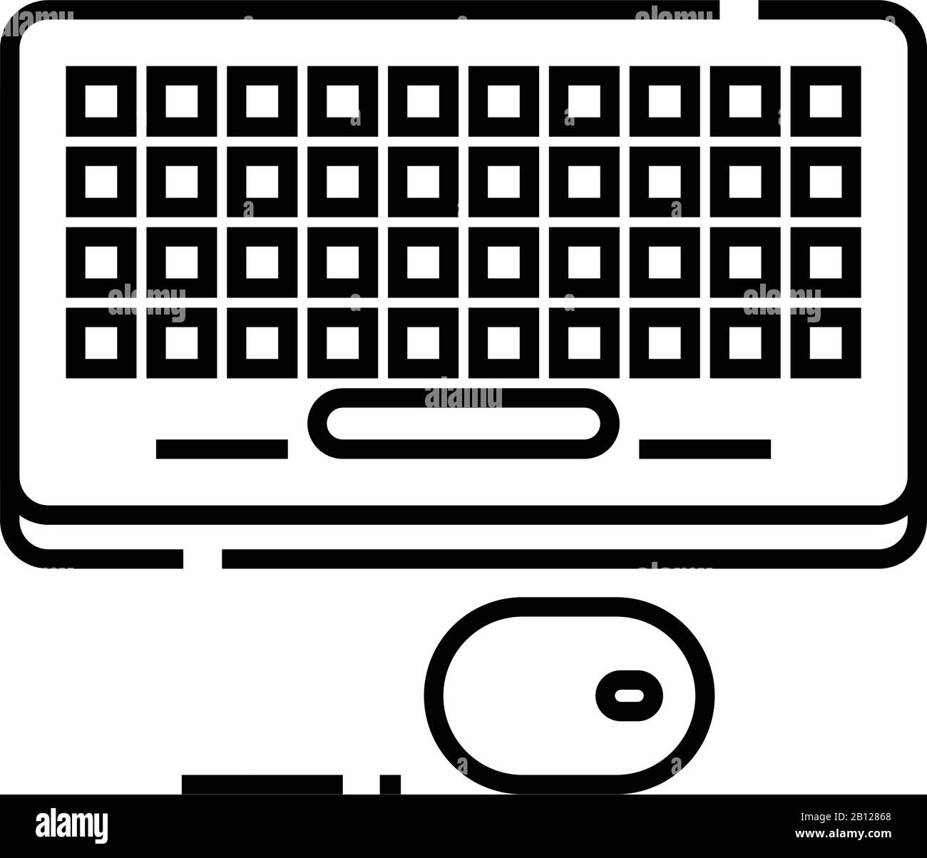 Computer keyboard line icon, concept sign, outline vector illustration ...