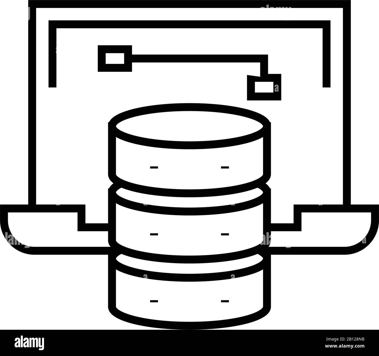 Computer data line icon, concept sign, outline vector illustration ...