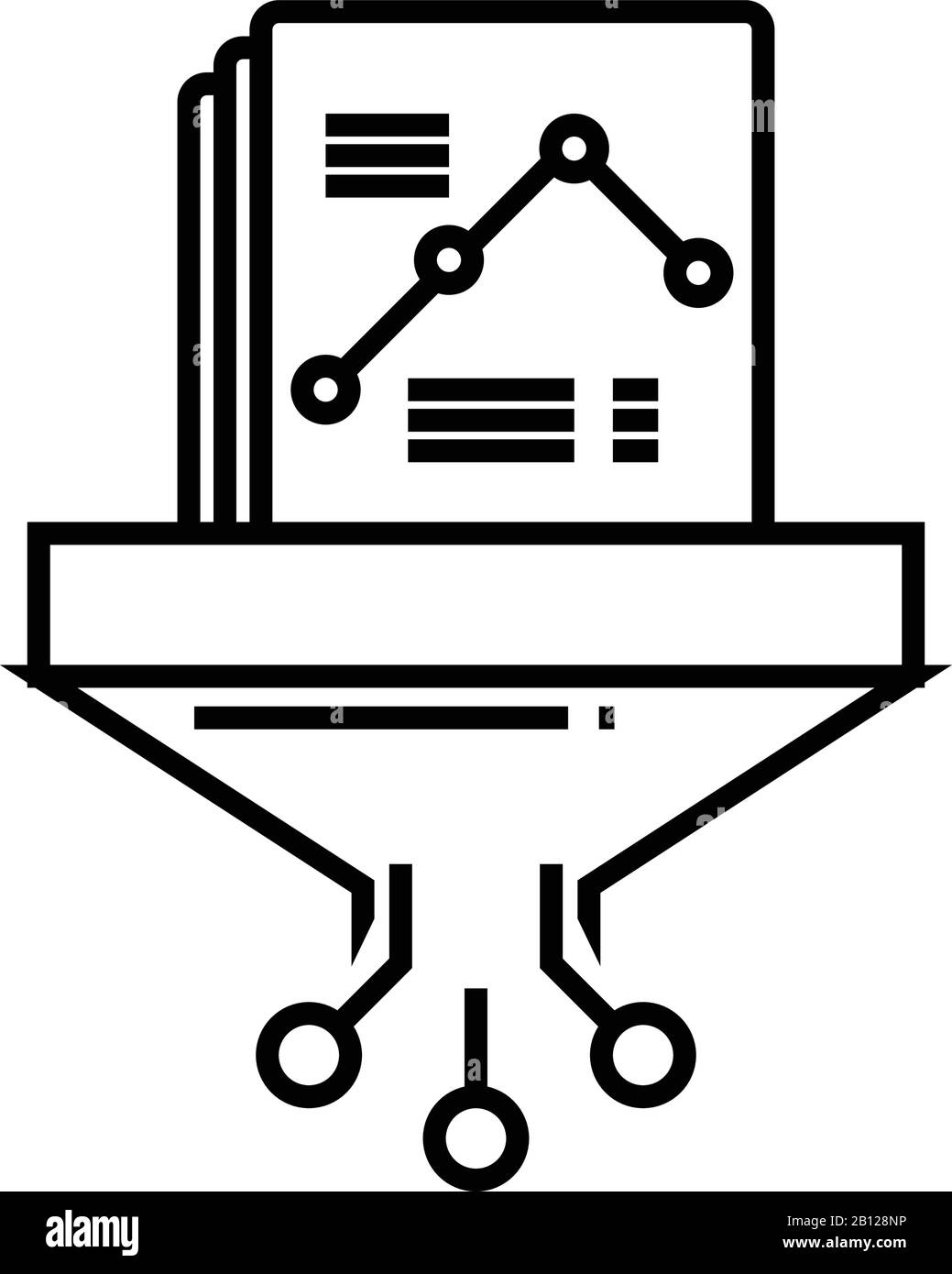 Chart box line icon, concept sign, outline vector illustration, linear ...
