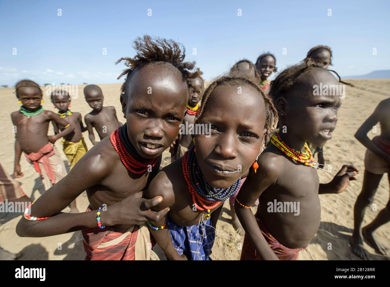 Children of the Dassanetch tribe, Kenya Stock Photo - Alamy