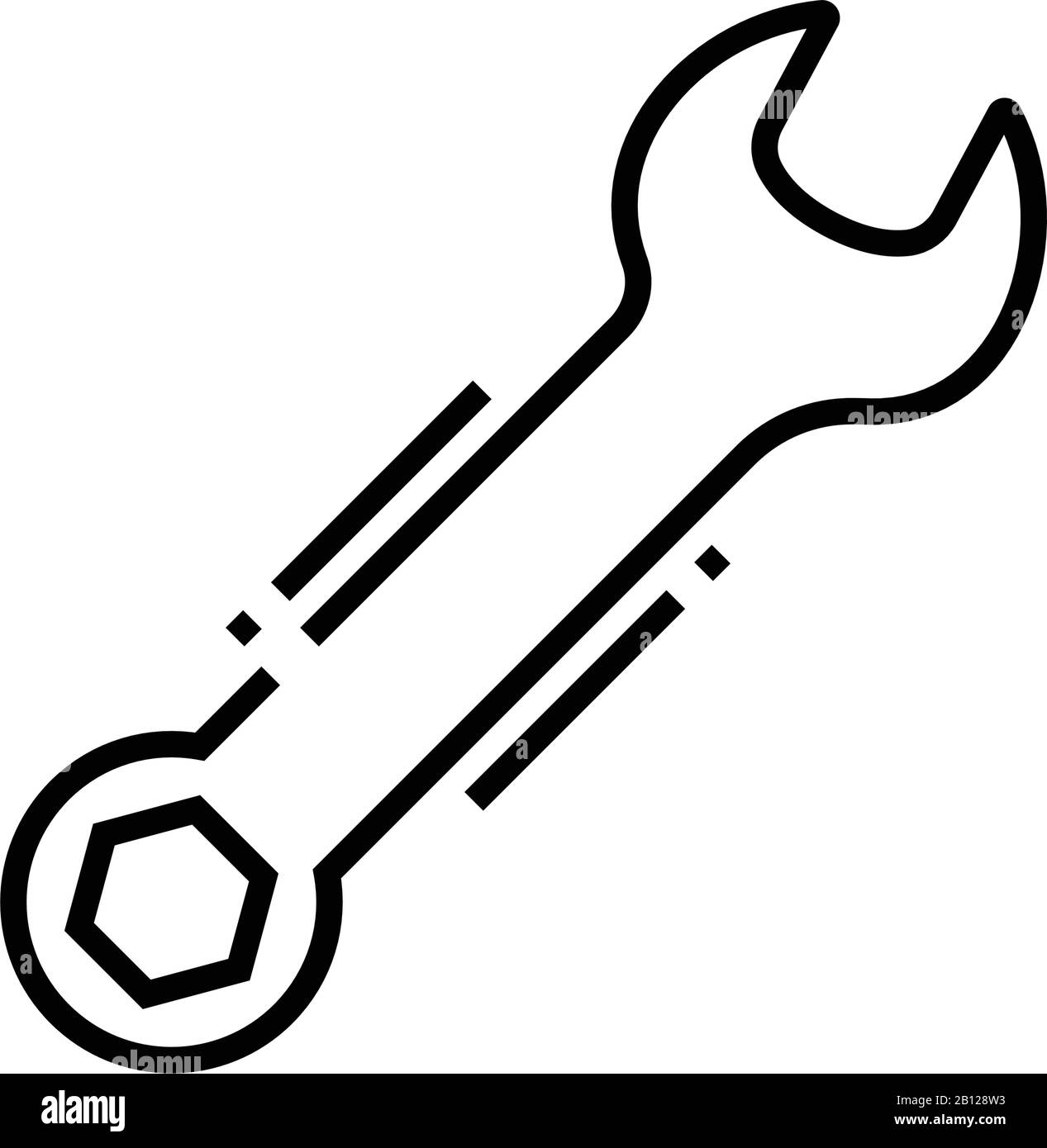 Building keys line icon, concept sign, outline vector illustration ...