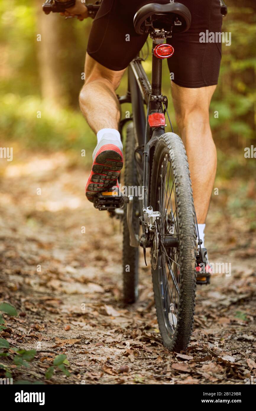 Man mountain biking on forest trial hi-res stock photography and images ...