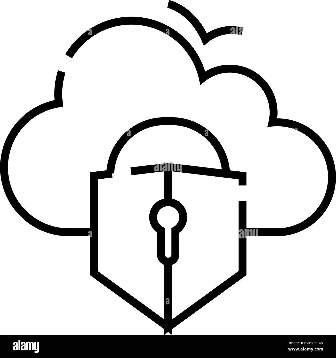 Cloud computing icon shield Black and White Stock Photos & Images - Alamy