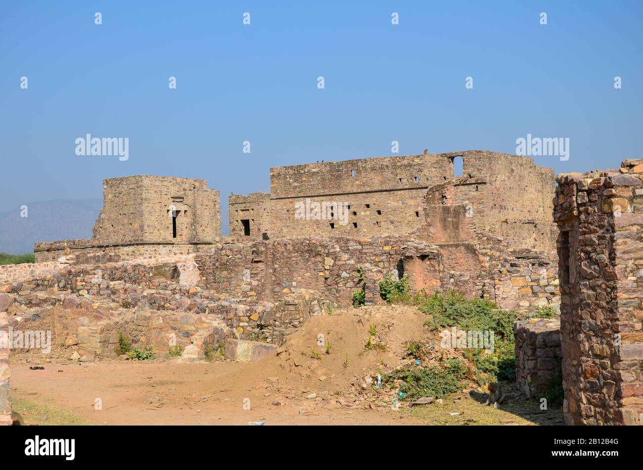 Ruins of 17th century Bhangarh Fort at Alwar Village in Rajasthan ...