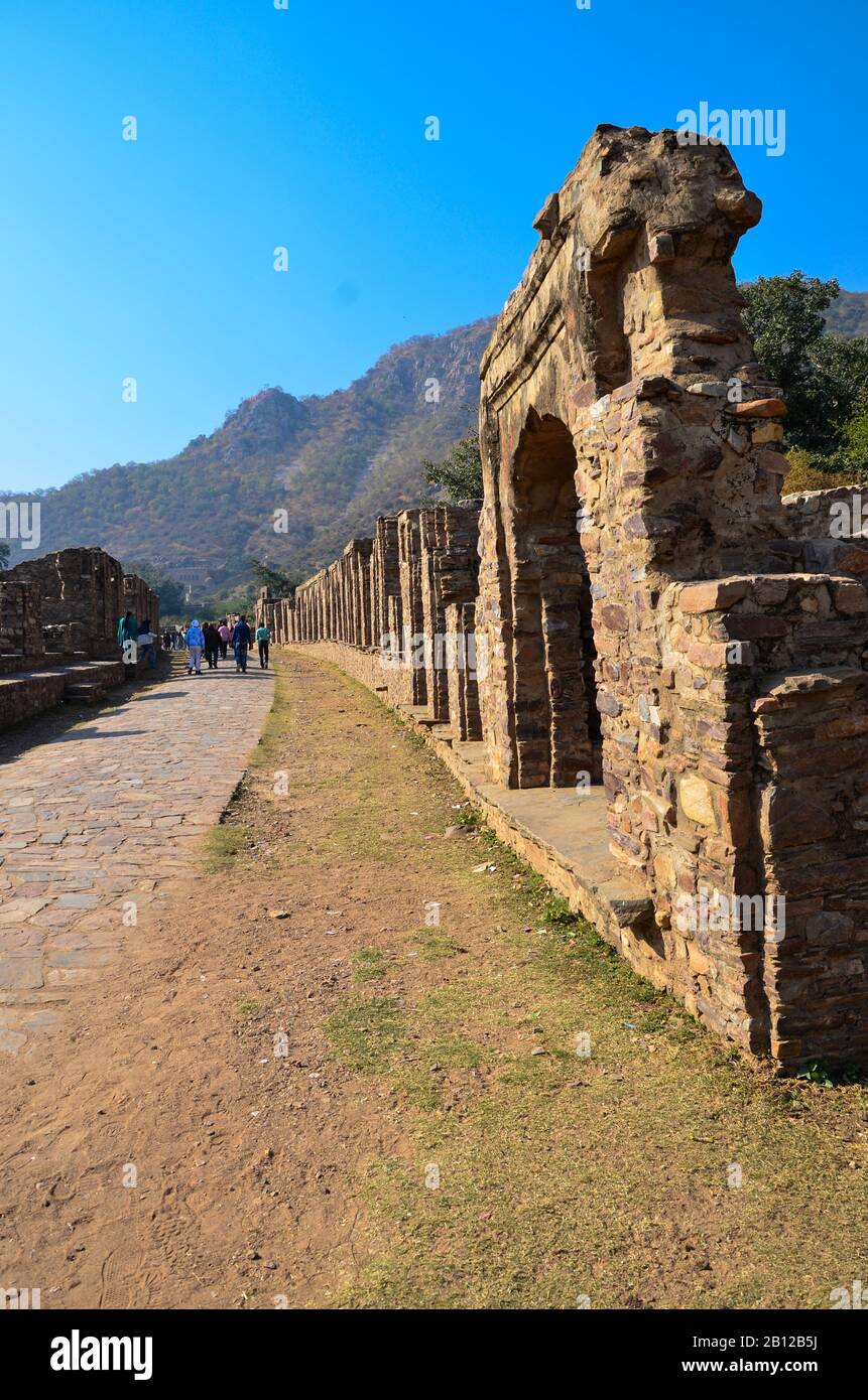 Ruins of 17th century Bhangarh Fort at Alwar Village in Rajasthan ...
