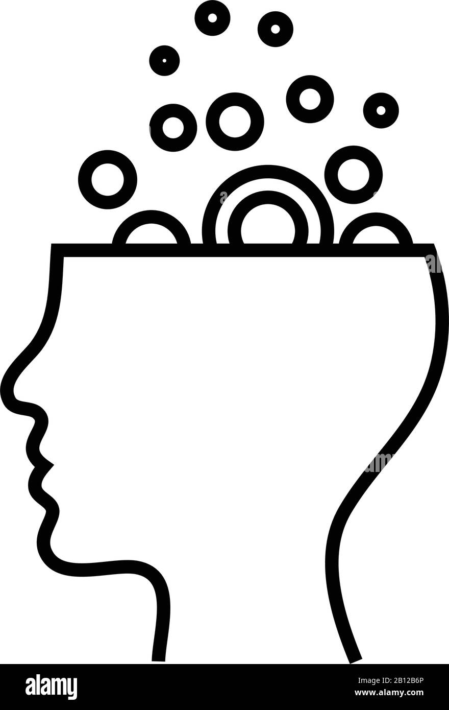 Collecting ideas line icon, concept sign, outline vector illustration ...