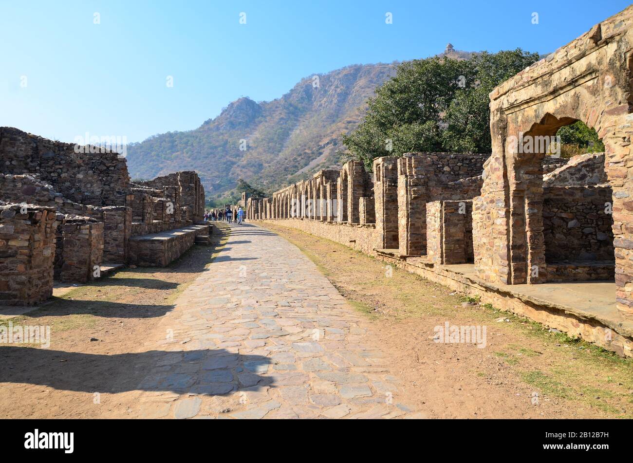 Ruins of 17th century Bhangarh Fort at Alwar Village in Rajasthan ...