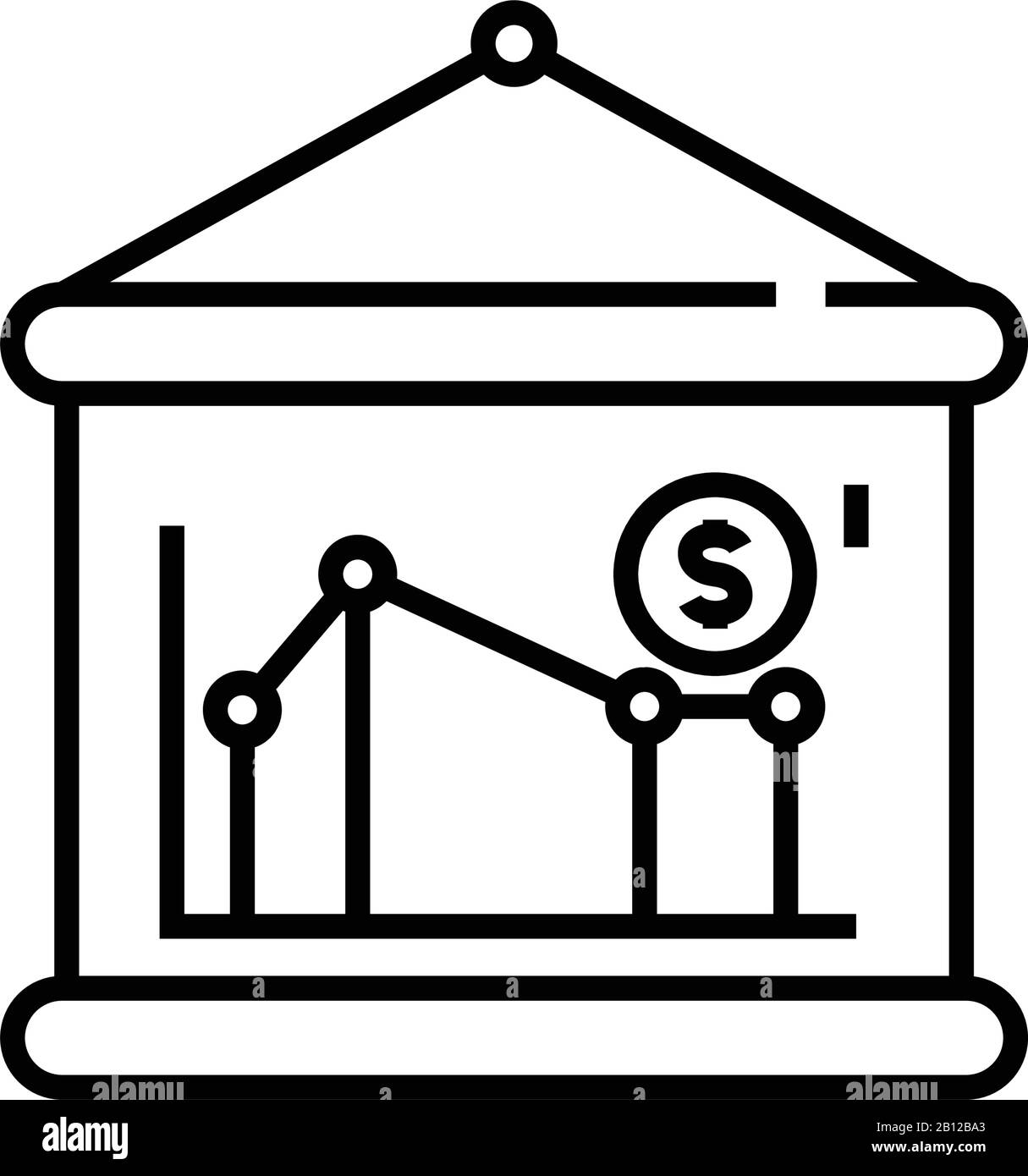 Company chart line icon, concept sign, outline vector illustration ...