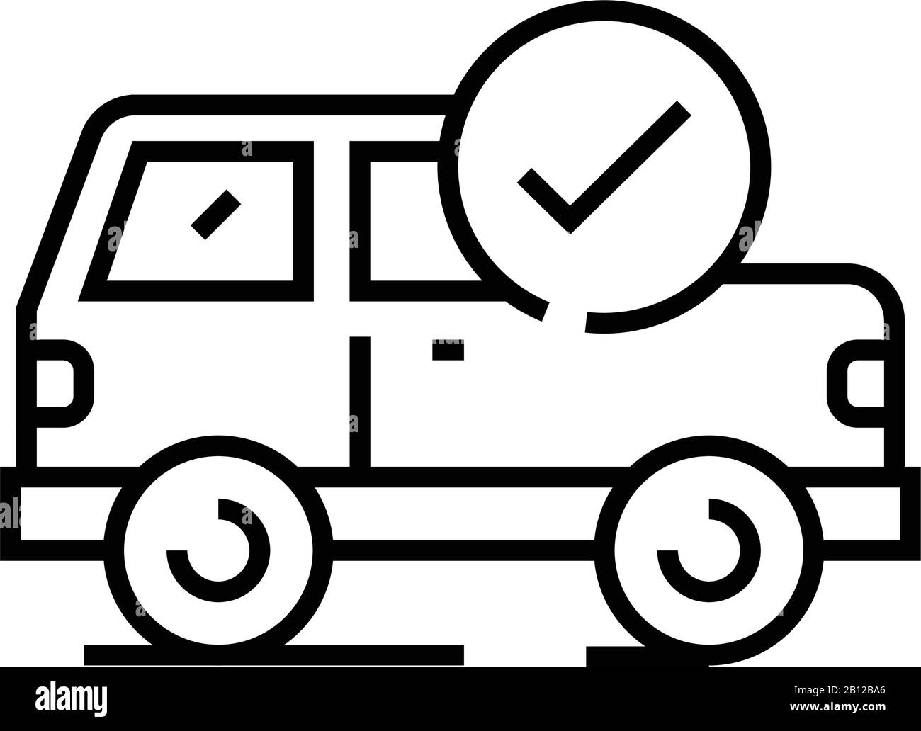 Car preparation line icon, concept sign, outline vector illustration ...