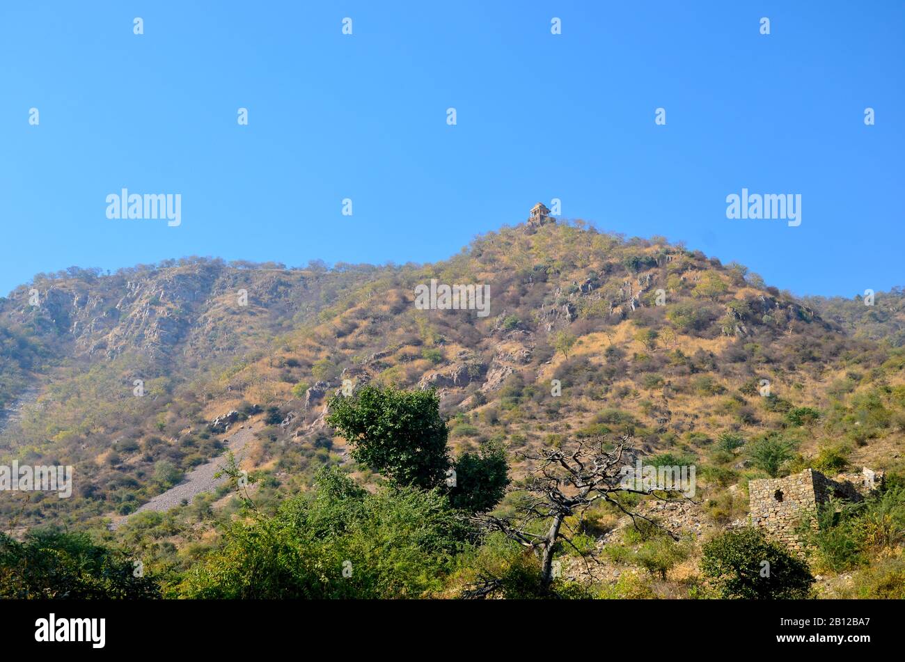Ancient temple on top of the mountain peak surrounding 17th century ...