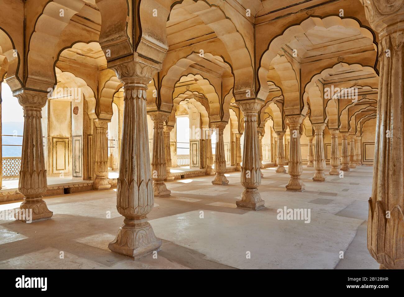 columns in Amer Fort, Jaipur, Rajasthan, India Stock Photo - Alamy