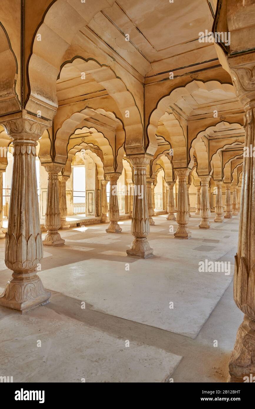 columns in Amer Fort, Jaipur, Rajasthan, India Stock Photo - Alamy
