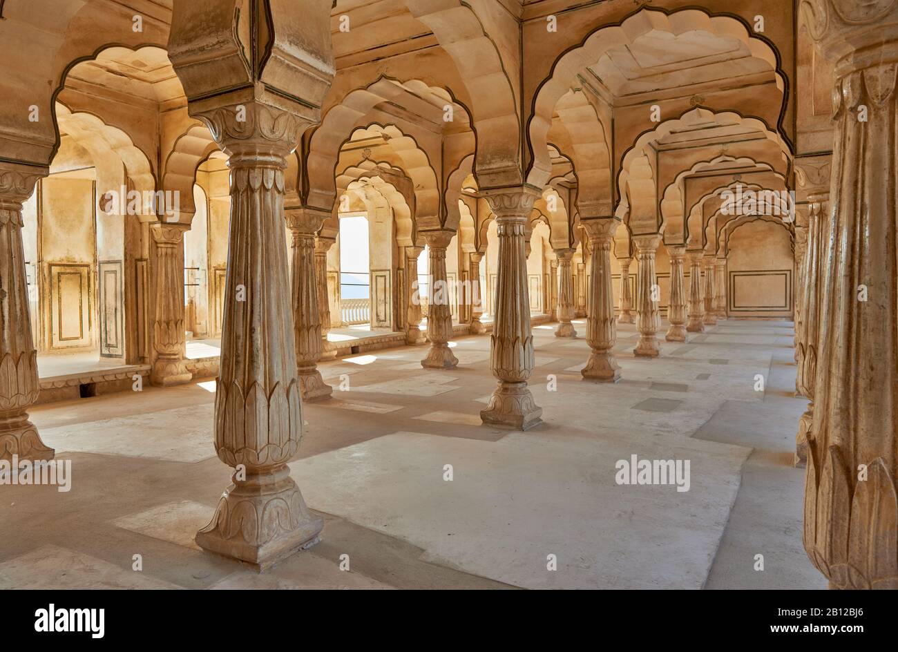 columns in Amer Fort, Jaipur, Rajasthan, India Stock Photo - Alamy