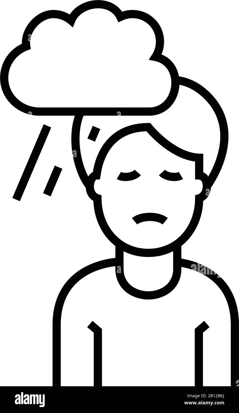 Climate obsession line icon, concept sign, outline vector illustration ...