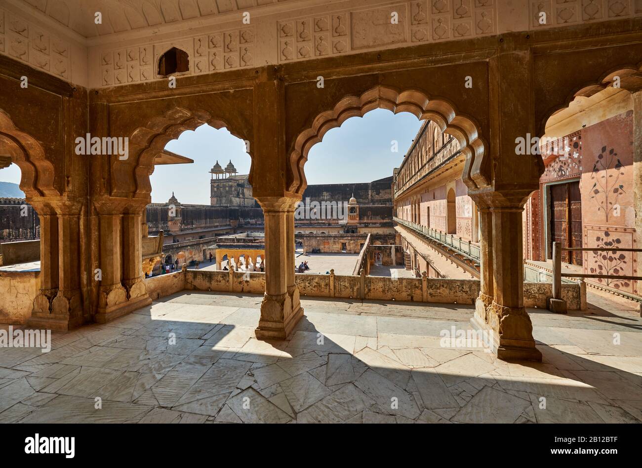 inner courtyard of Amer Fort, Jaipur, Rajasthan, India Stock Photo - Alamy