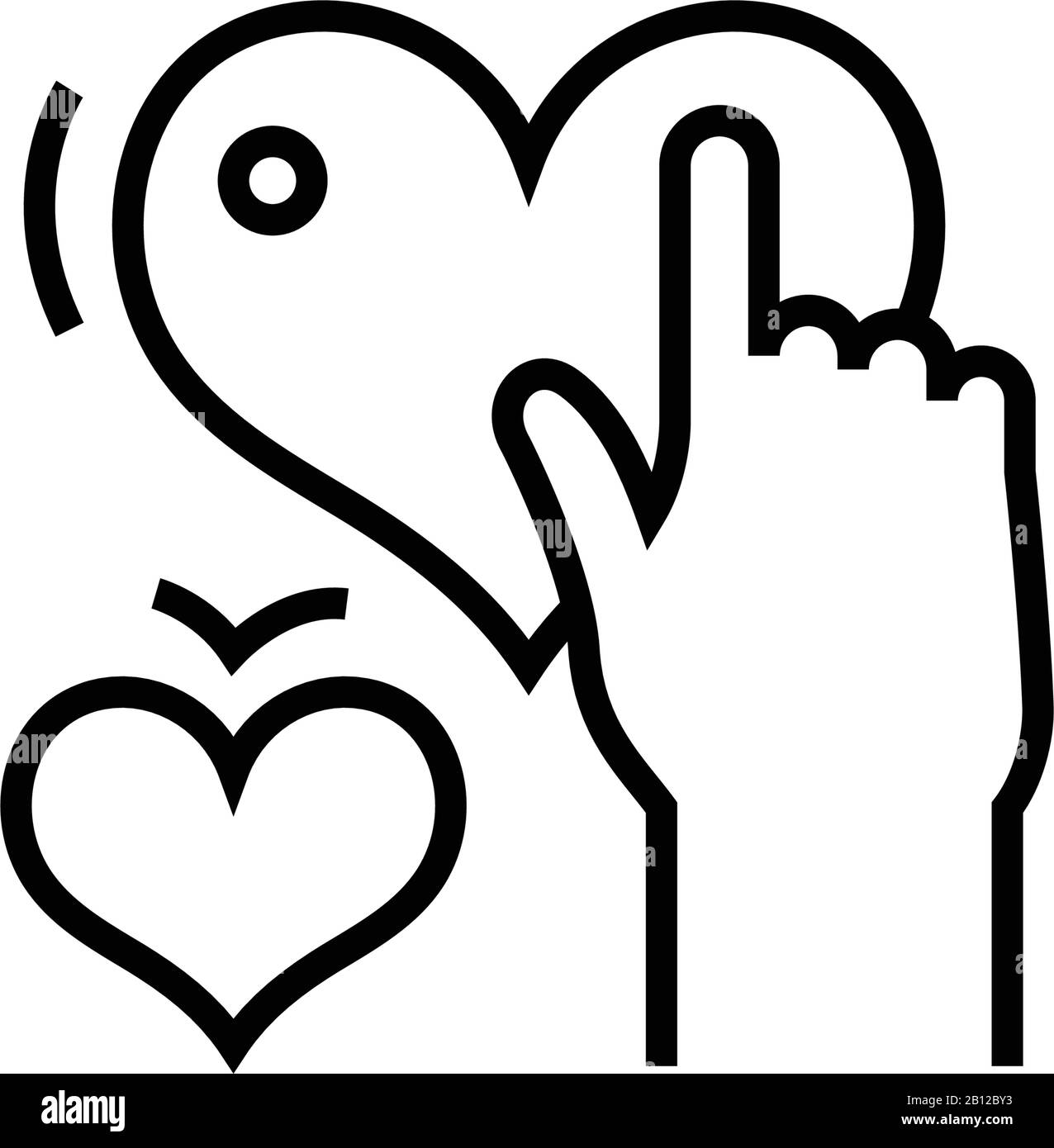 Choosing love line icon, concept sign, outline vector illustration ...