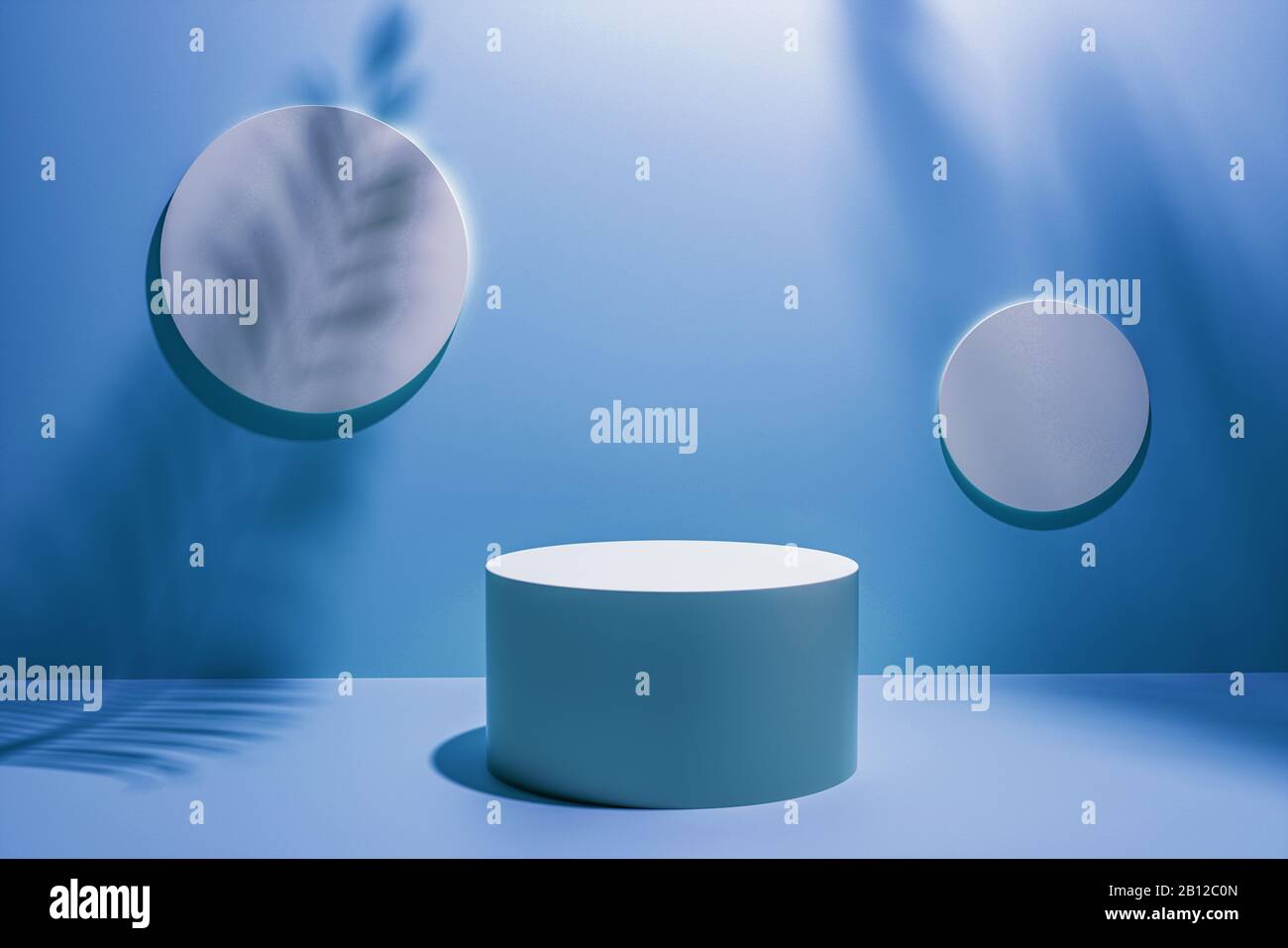 Creative layout made of blue studio background for product placement or ...