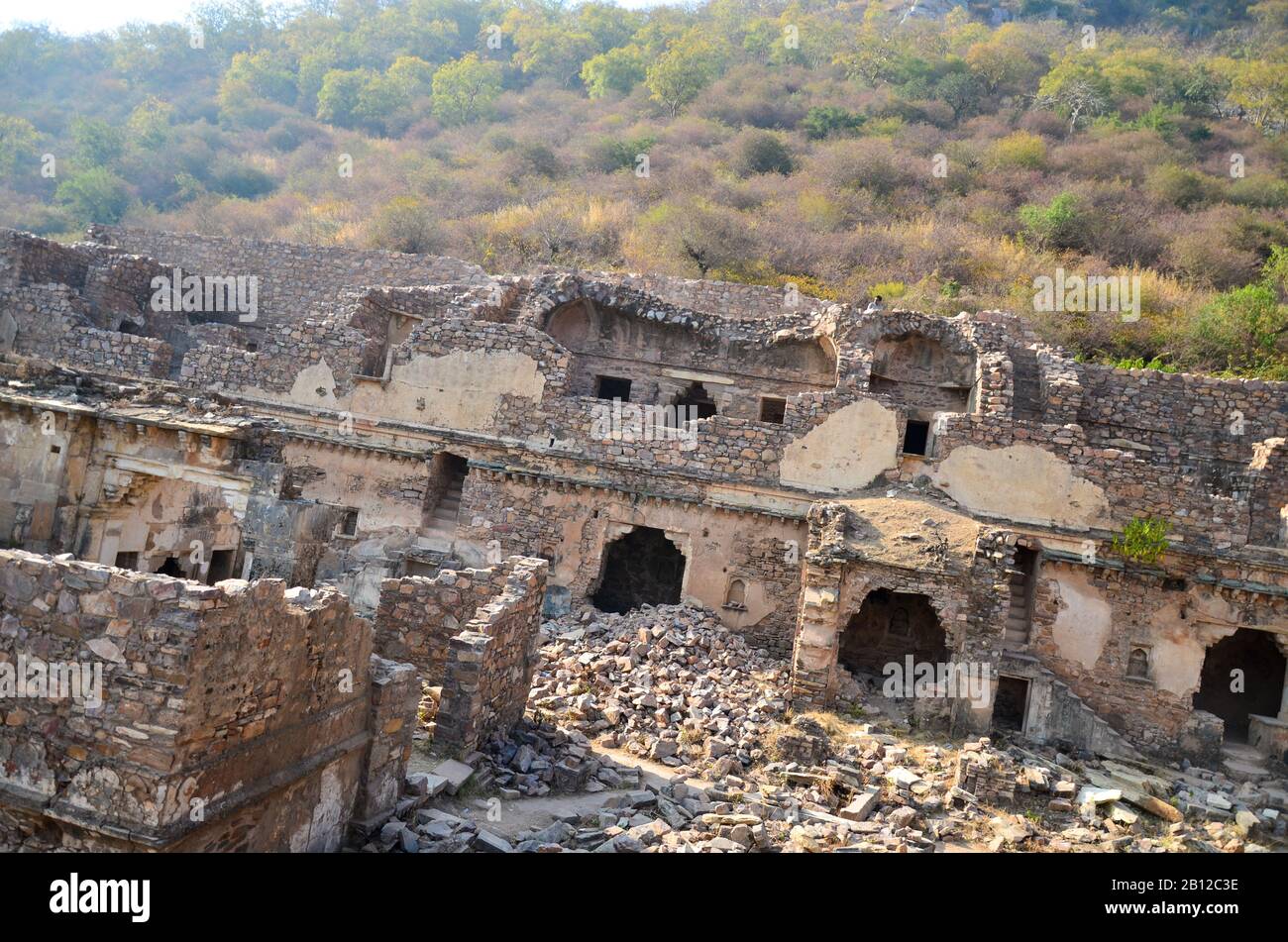 Ruins of 17th century Bhangarh Fort at Alwar Village in Rajasthan ...