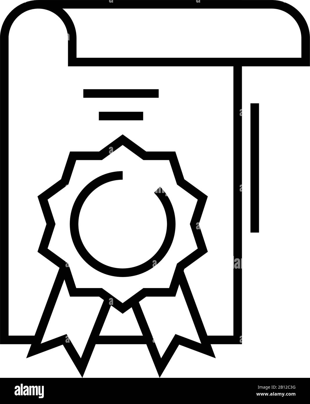 Certification line icon, concept sign, outline vector illustration ...