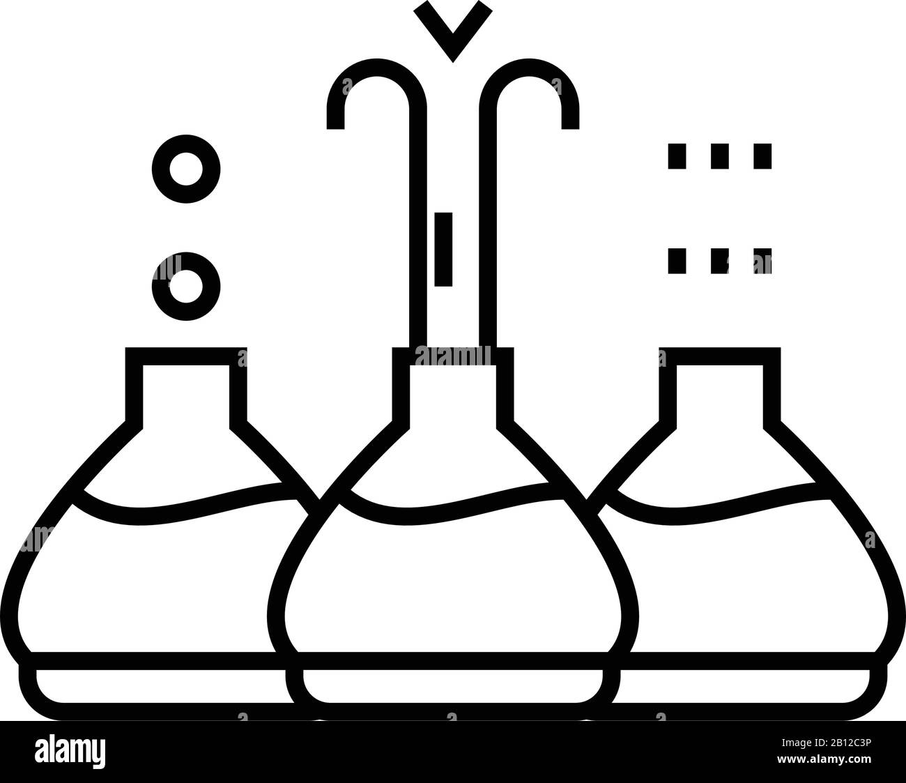 Chemistry industry line icon, concept sign, outline vector illustration ...
