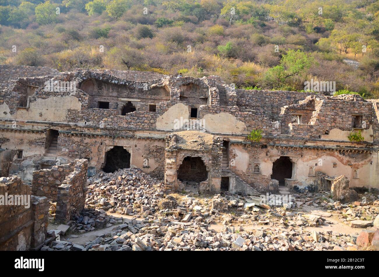 Ruins of 17th century Bhangarh Fort at Alwar Village in Rajasthan ...