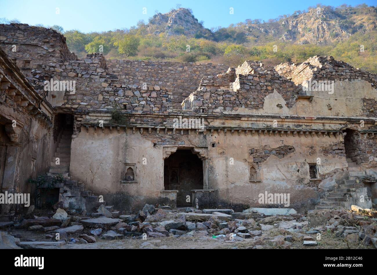 Ruins of 17th century Bhangarh Fort at Alwar Village in Rajasthan ...