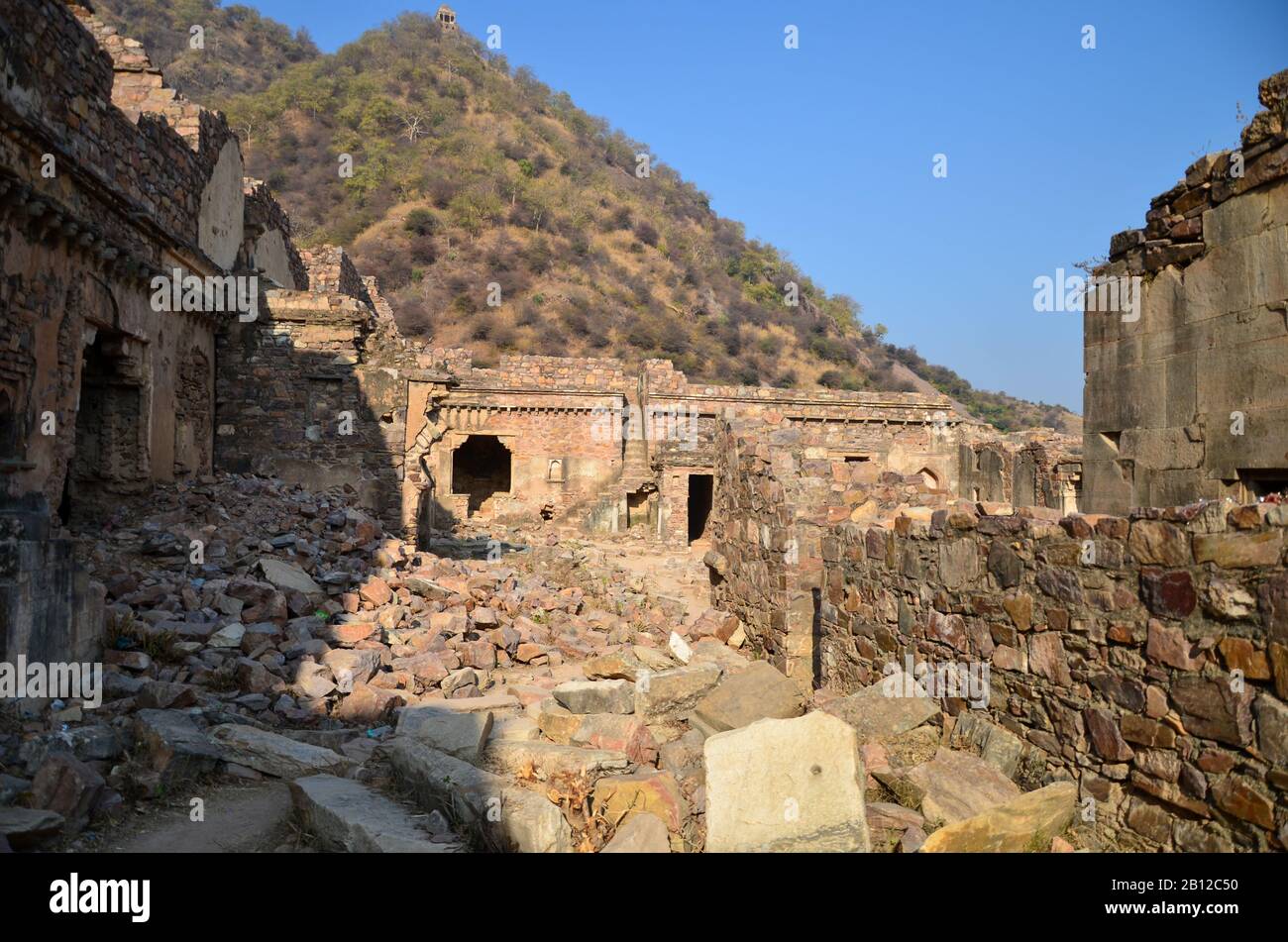 Ruins of 17th century Bhangarh Fort at Alwar Village in Rajasthan ...