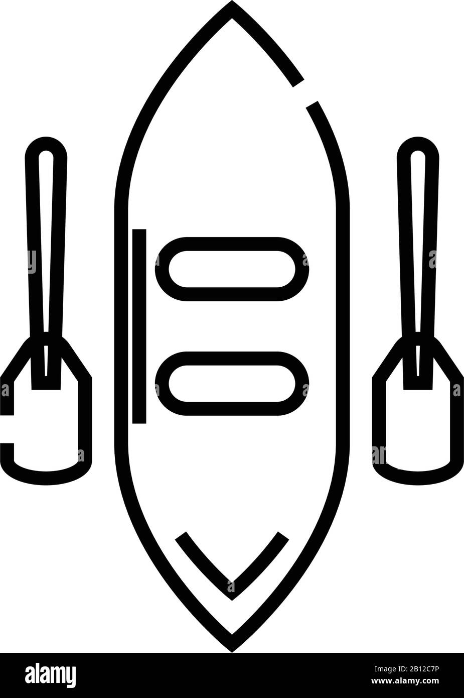 Canoe line icon, concept sign, outline vector illustration, linear ...