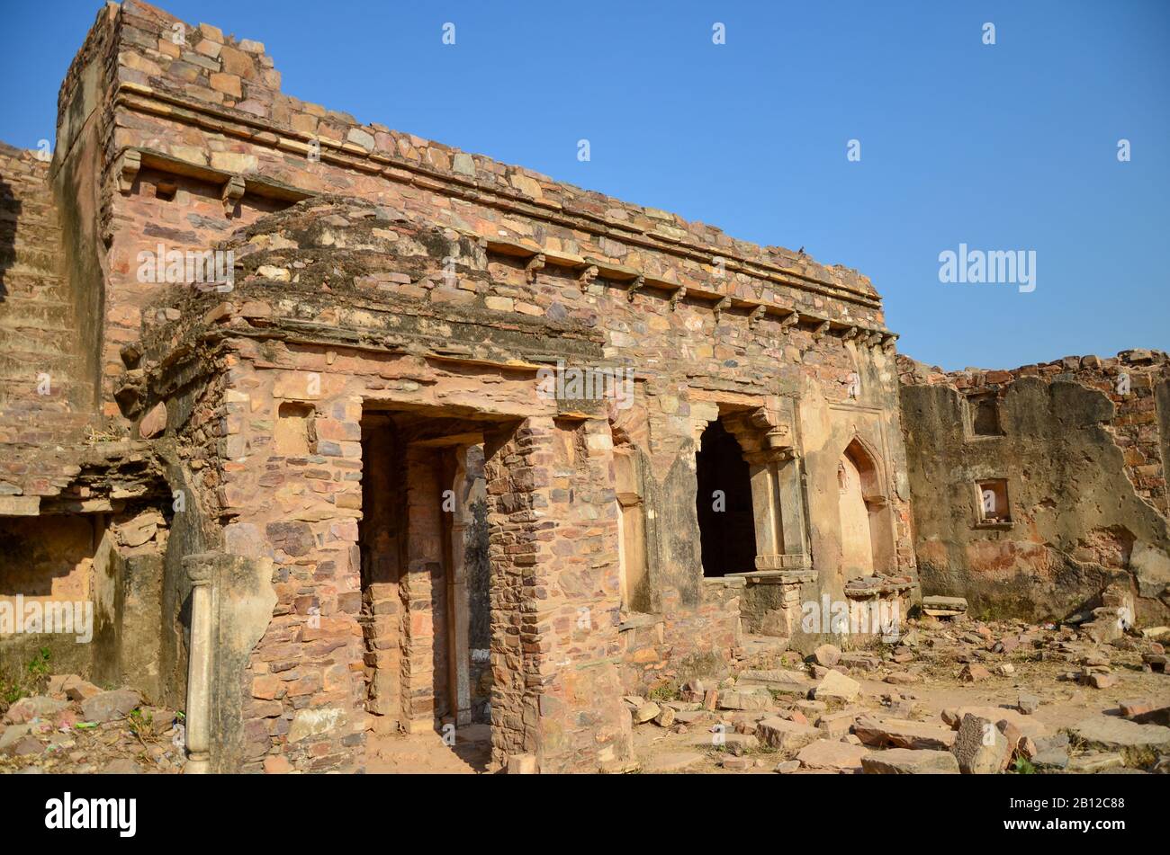 Ruins of 17th century Bhangarh Fort at Alwar Village in Rajasthan ...