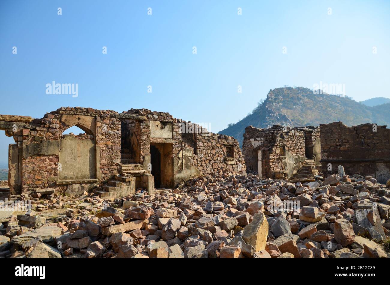 Ruins of 17th century Bhangarh Fort at Alwar Village in Rajasthan ...