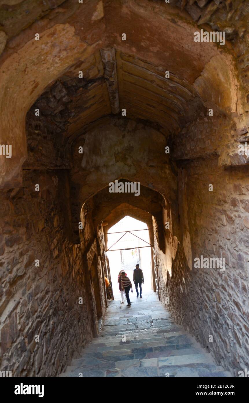 Ruins of 17th century Bhangarh Fort at Alwar Village in Rajasthan ...