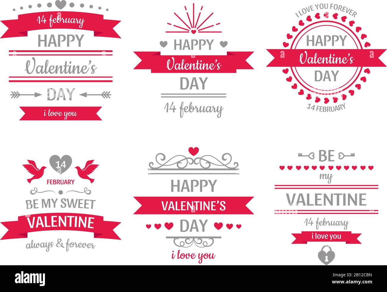 Valentines day sign. Vintage valentine card, retro love couple hearts ...