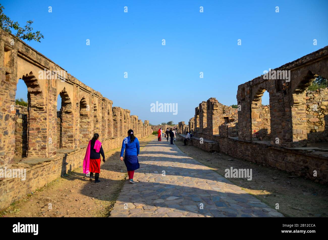 Ruins of 17th century Bhangarh Fort at Alwar Village in Rajasthan ...