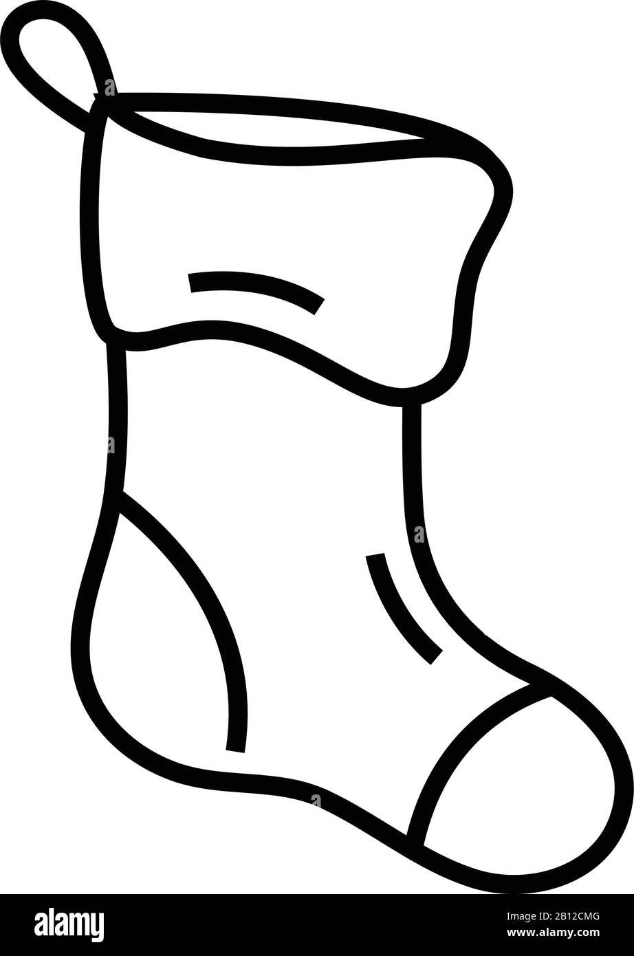 Christmas socks line icon, concept sign, outline vector illustration ...