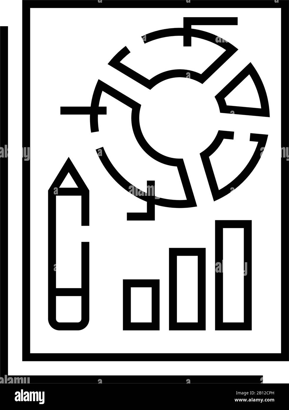 Chart drawing line icon, concept sign, outline vector illustration ...